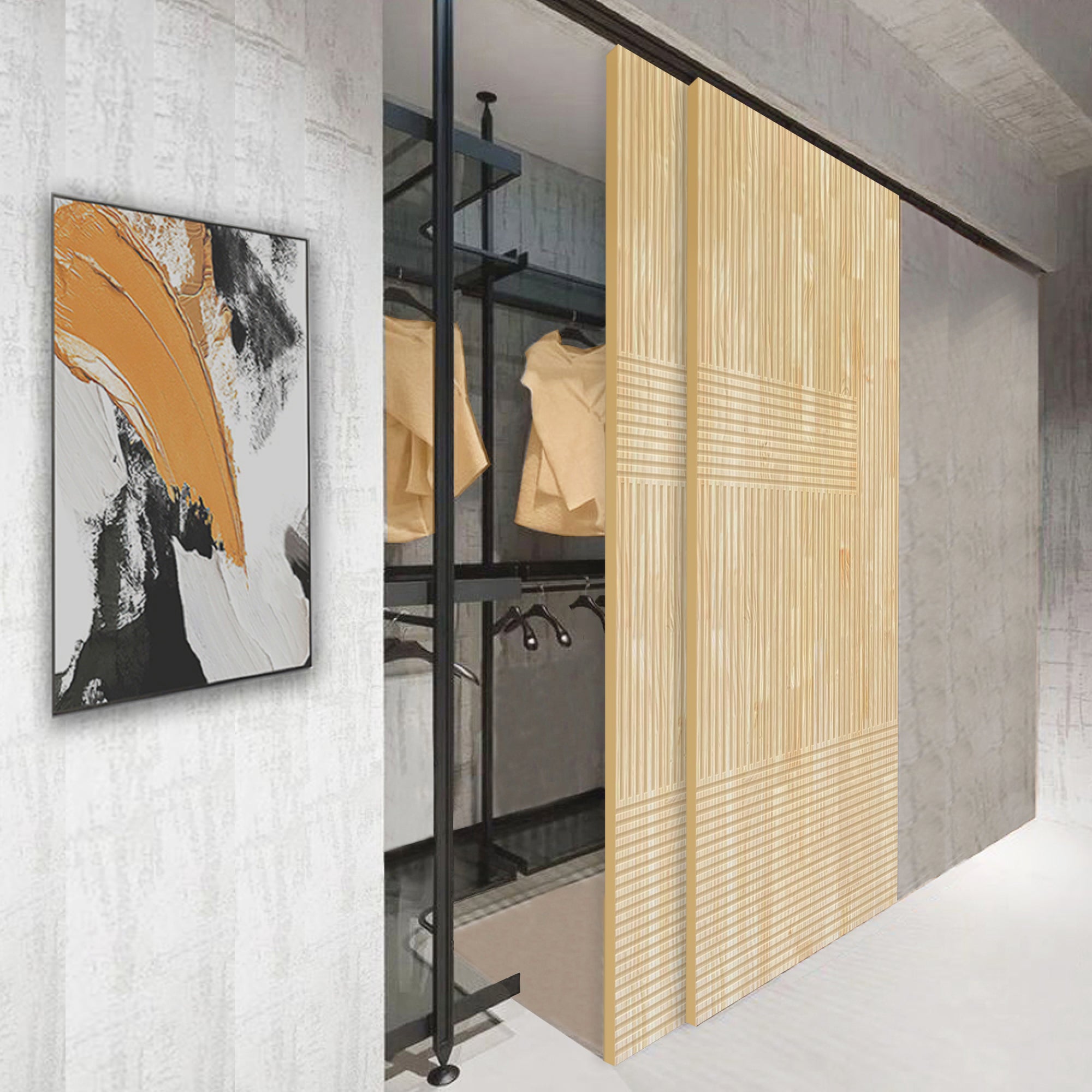 Paneled Hollow Core Solid Wood Double Closet Sliding Door Slabs – CalHome